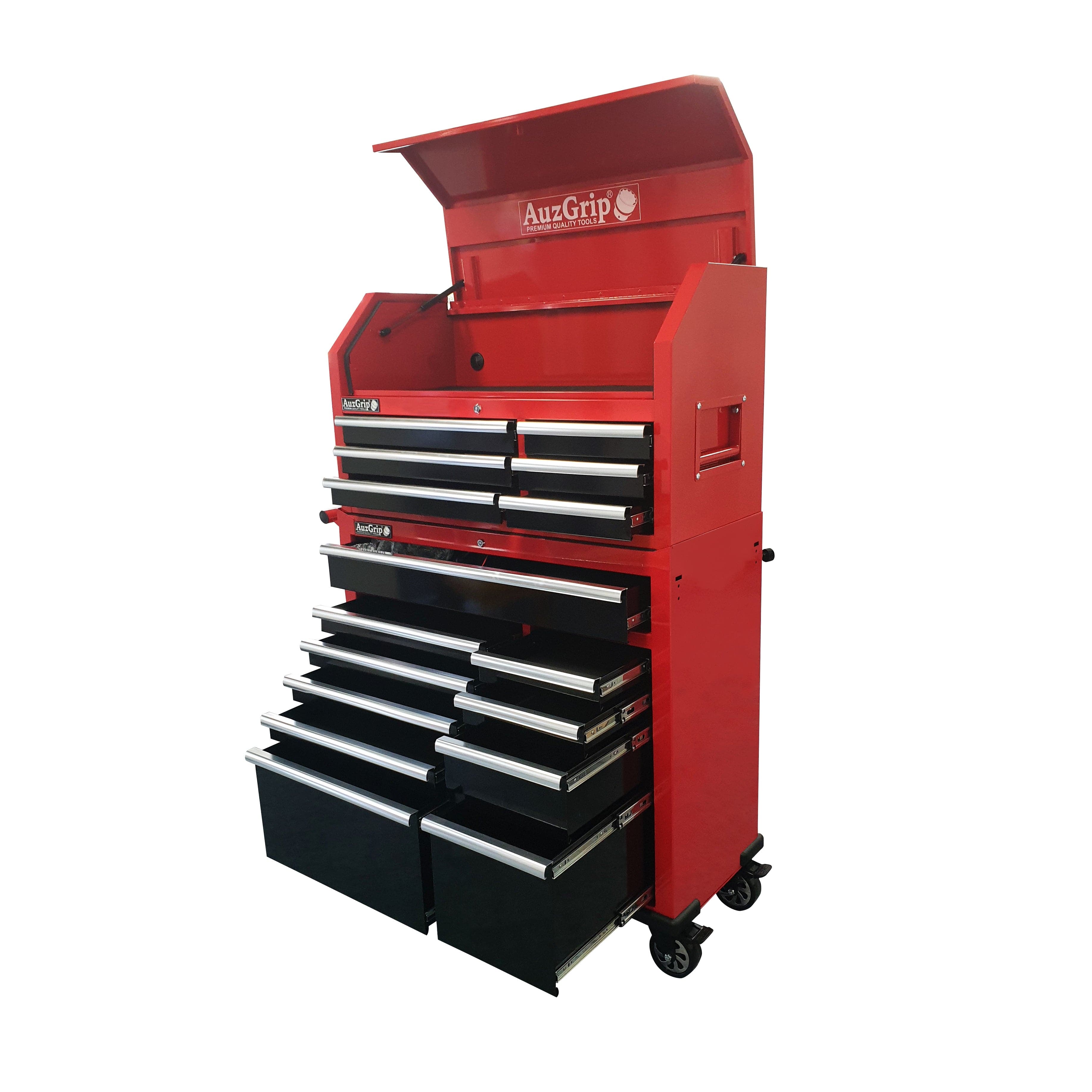 Auzgrip A01112 16 Drawer Professional Tool Chest & Roller Cabinet Kit ...