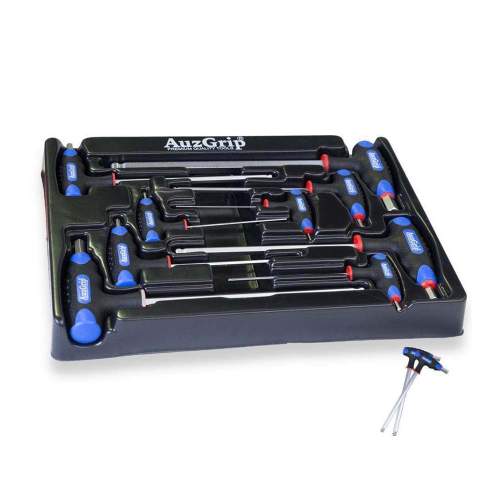 AuzGrip A71340 9 Piece Metric T-Handle Ball Point Hex Key Set | Tools ...