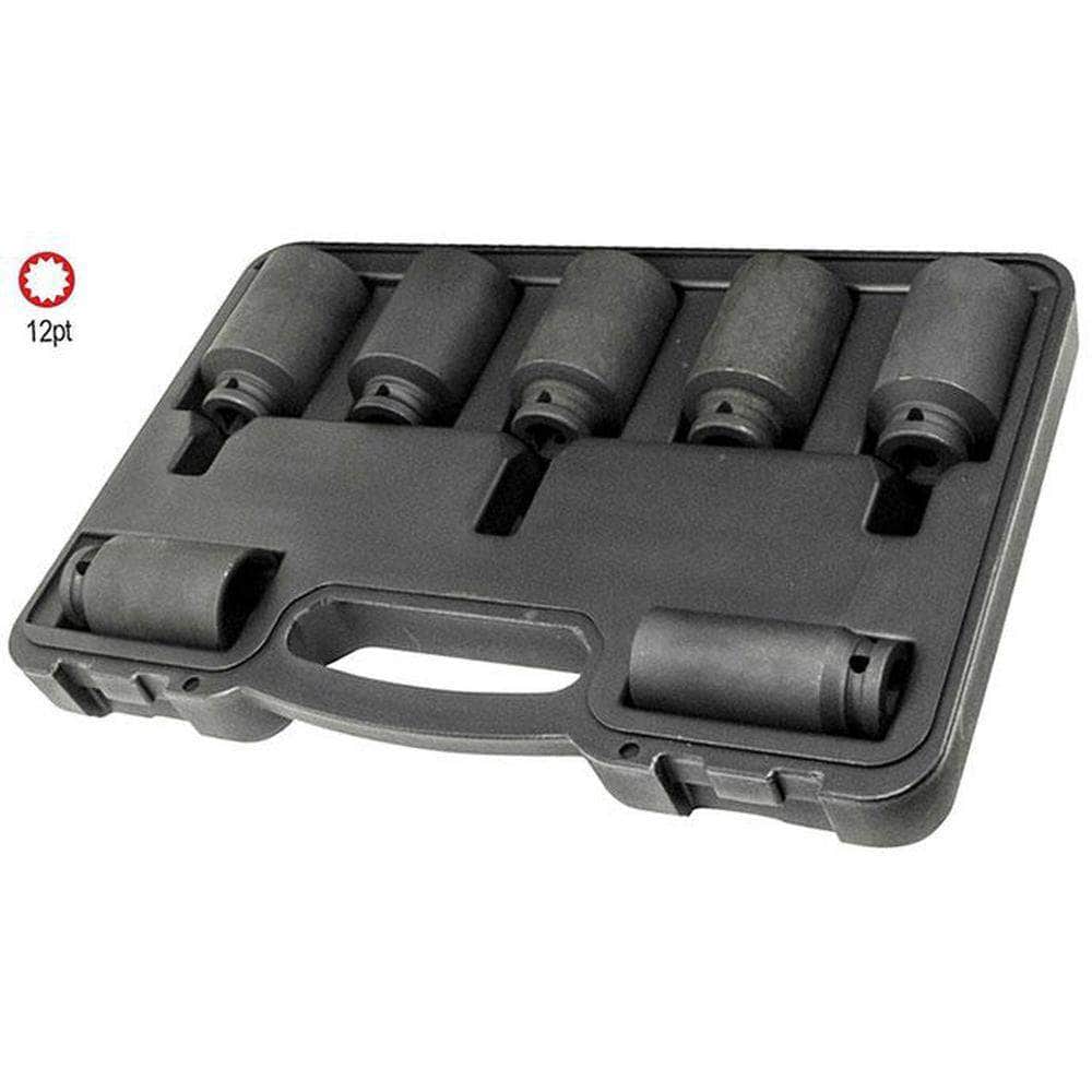 AuzGrip A84403 7 Piece Metric 12 Point 1/2" Square Drive Deep Impact ...